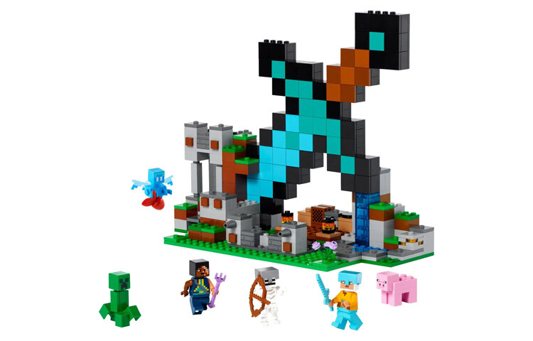 LEGO My World Collection Minecraft Characters Sword Frontline Station Building Blocks 301 600pcs 21244 null