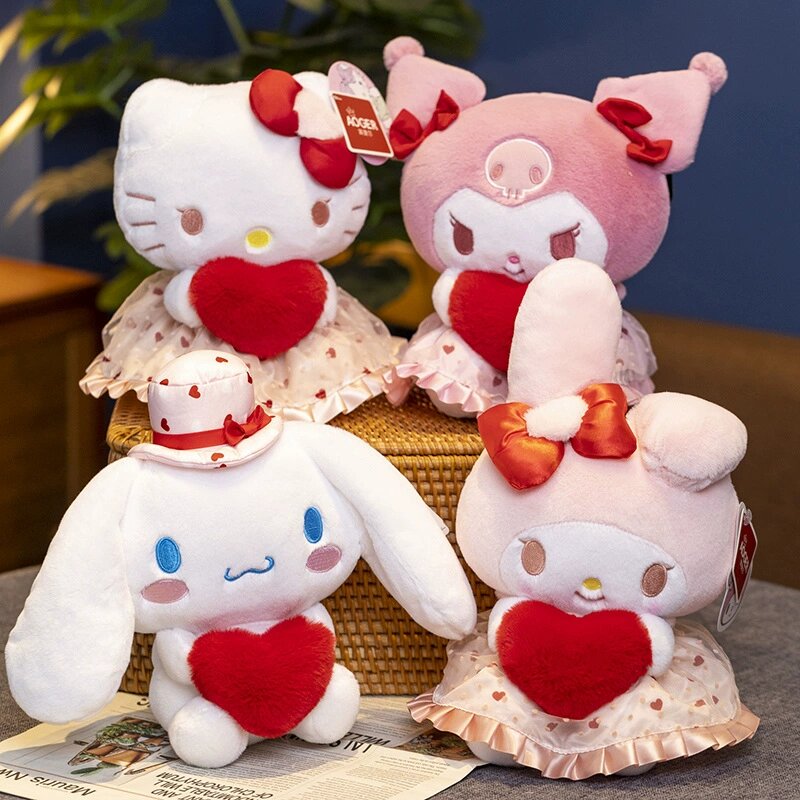 8-дюймовая плюшевая кукла Kuromi Valentine's Day Combo 24 см, игрушка на день рождения, официальный