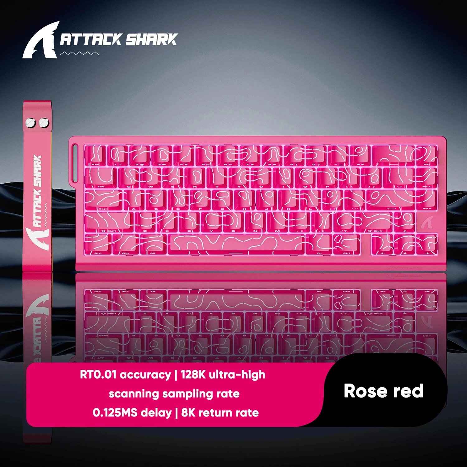 ATTACK SHARK X68HE Механическая клавиатура 68 клавиш Rose Red