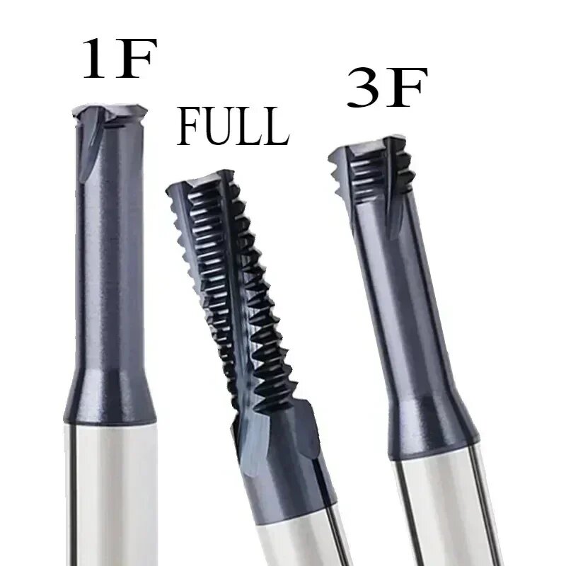Твердосплавная резьбовая фреза с ЧПУ 1 3, полный зуб M1.2 M1.6 M2 M2.5 M3 M4 M5 M6 M8 M10 M12X1 Full
