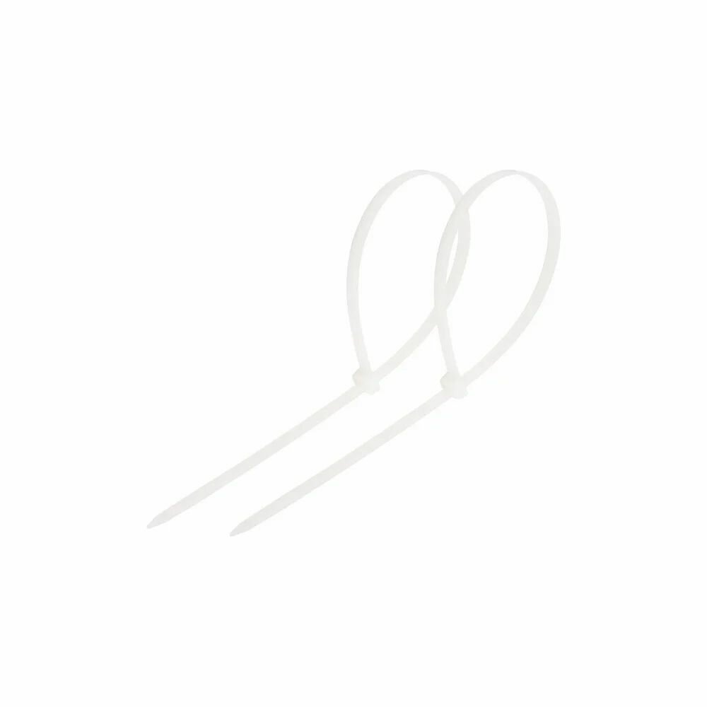 Нейлоновая кабельная стяжка REXANT 200x4,8мм, белая 100 шт/уп 07-0200-5