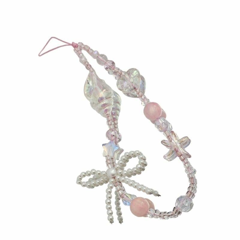 Цепочка для мобильного телефона в стиле жемчужного океана из бисера-розовый