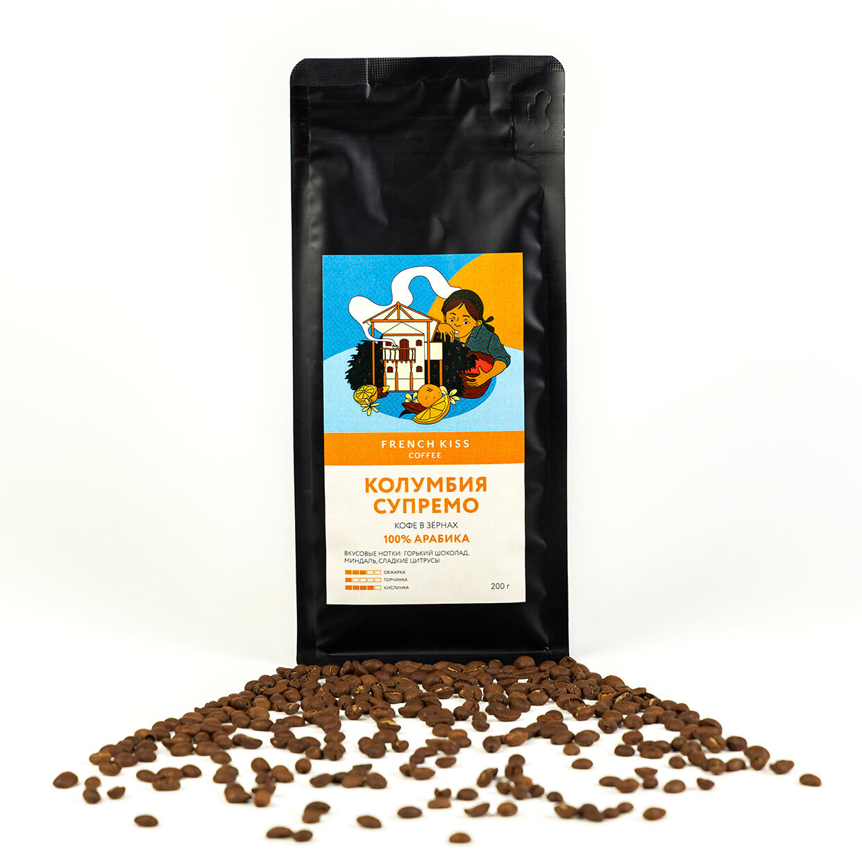 Колумбия Супремо кофе в зёрнах 200 г, FrenchKiss