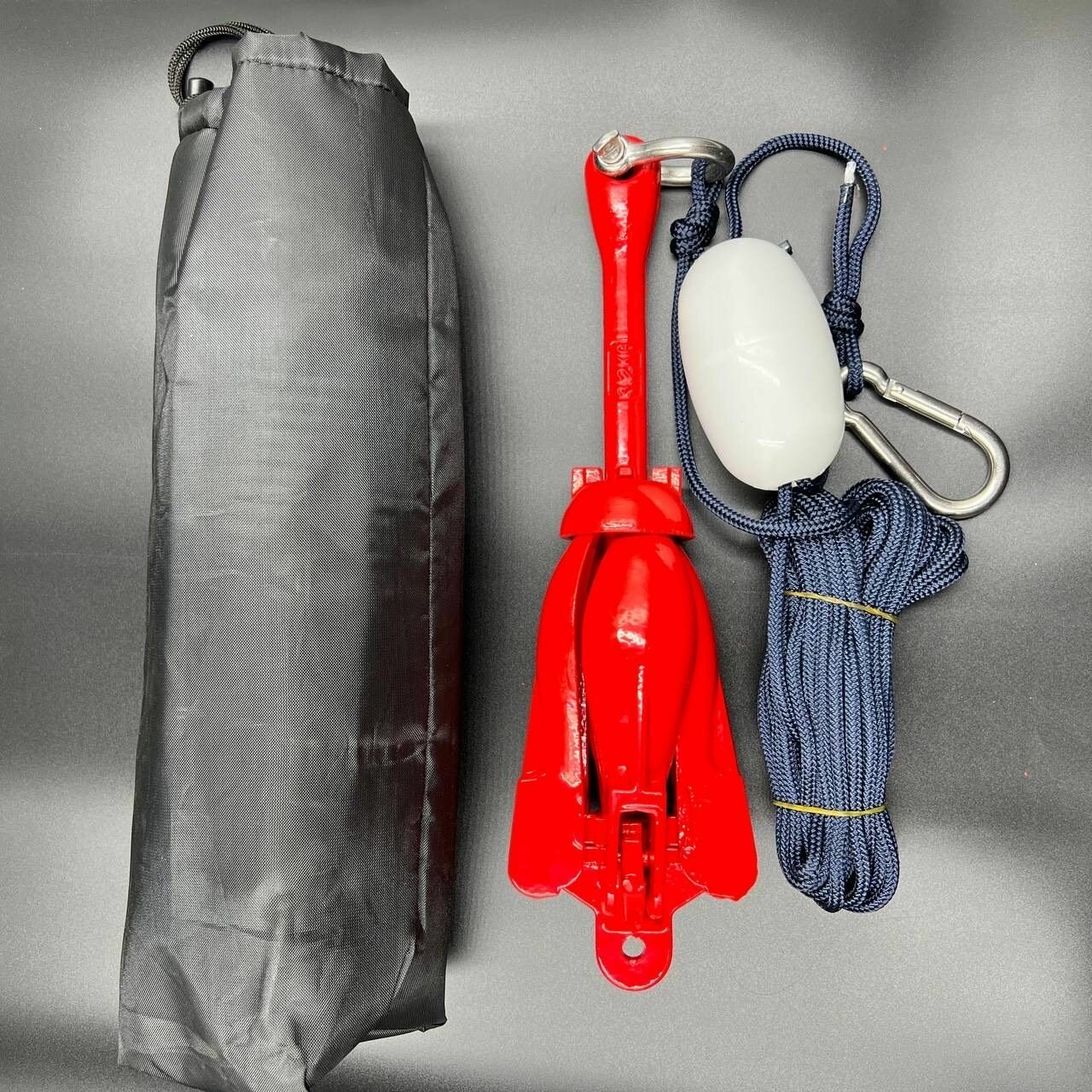 Якорь-кошка (Красный) 3.2кг с веревкой и поплавком в чехле (Allshine)