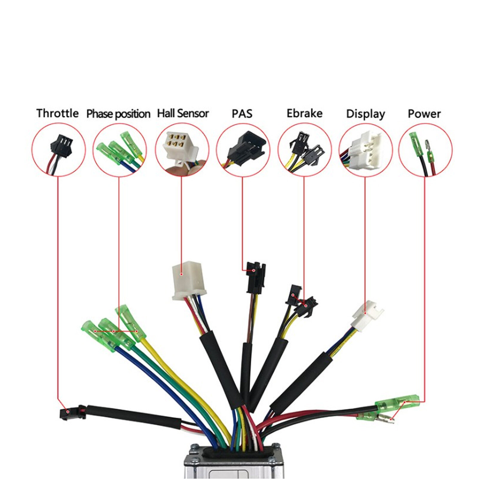 Бесщеточный электродвигатель 36 В/48 В, 250 Вт, комплект контроллера 7A с панелью дисплея KTLCD5, датчик дроссельной заслонки для электрического велосипеда
