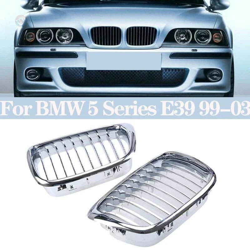 Хромированная решетка радиатора для BMW E39 5 серии 525 528 99-03, стильная решетка в форме почки для тюнинга и улучшения внешнего вида автомобиля