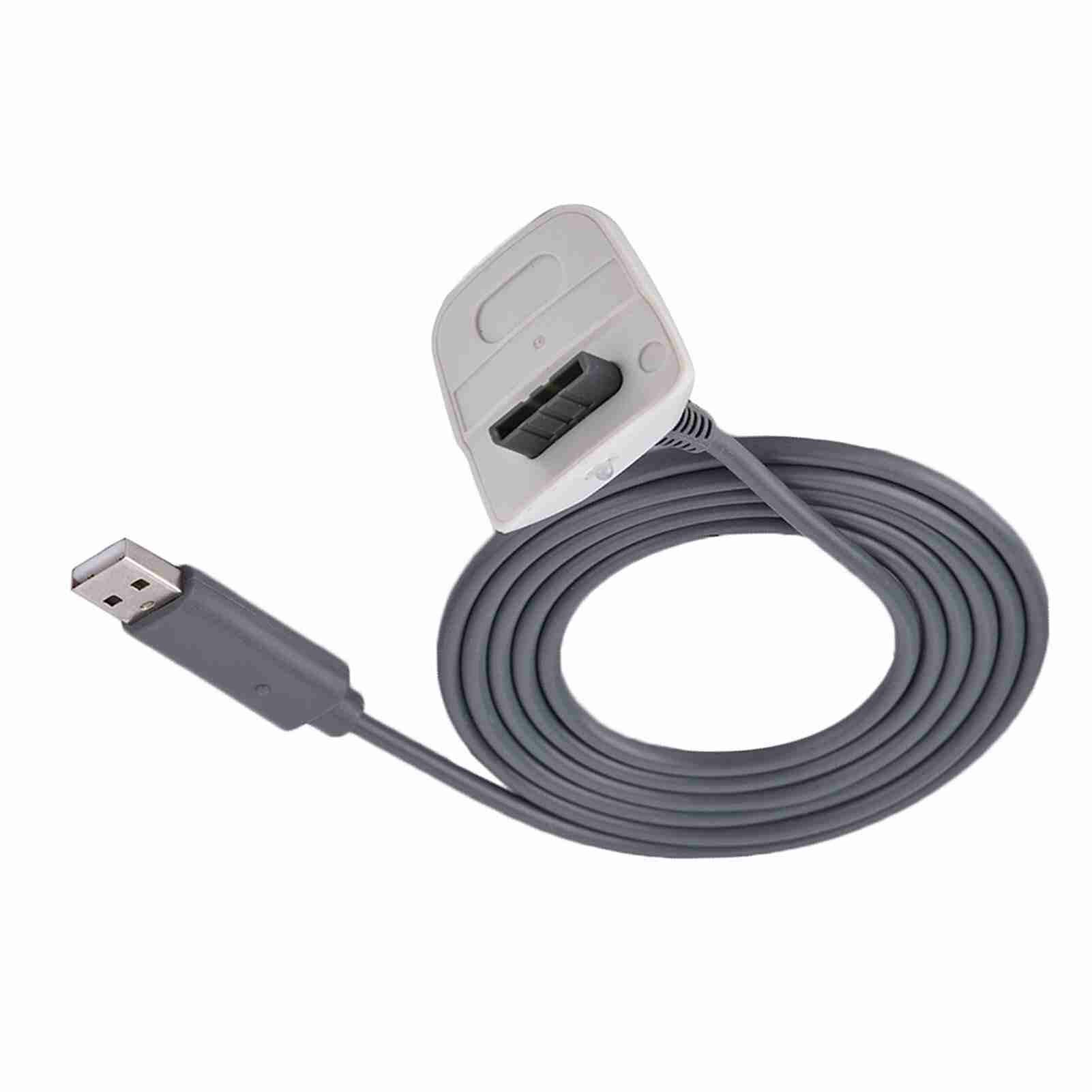 For Microsoft for Xbox 360 Wireless Controller USB Charger Quick Charging Cable Cord (White) — фото 1