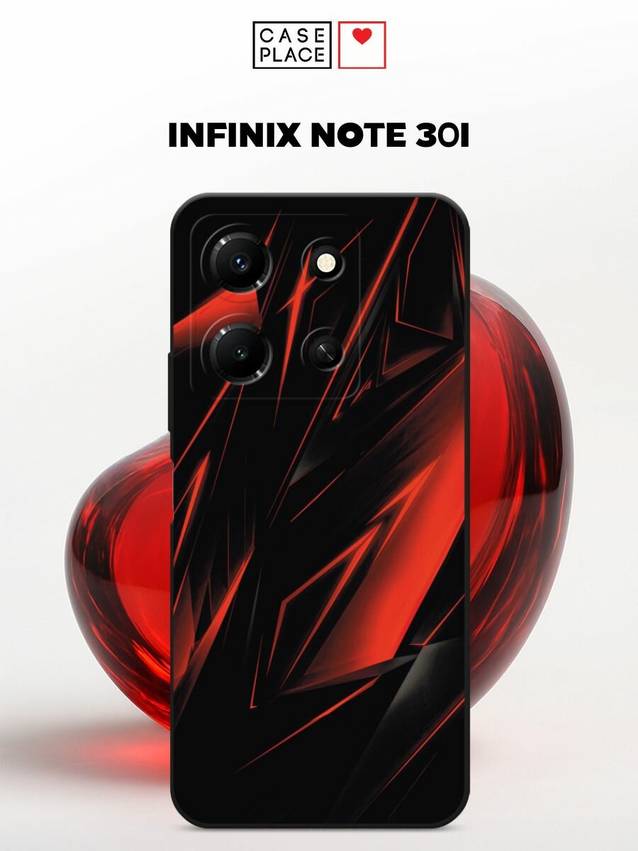 Черный матовый чехол на Infinix Note 30i / Инфиникс Нот 30i с принтом Текстура