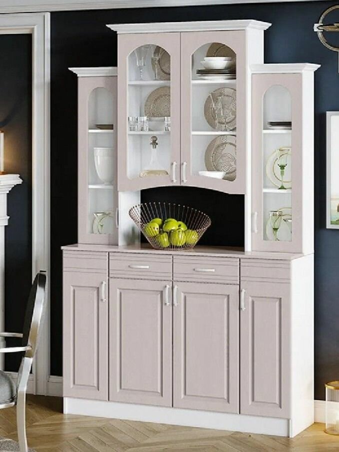 Буфет четырехстворчатый Констанция трюфель/белый миф