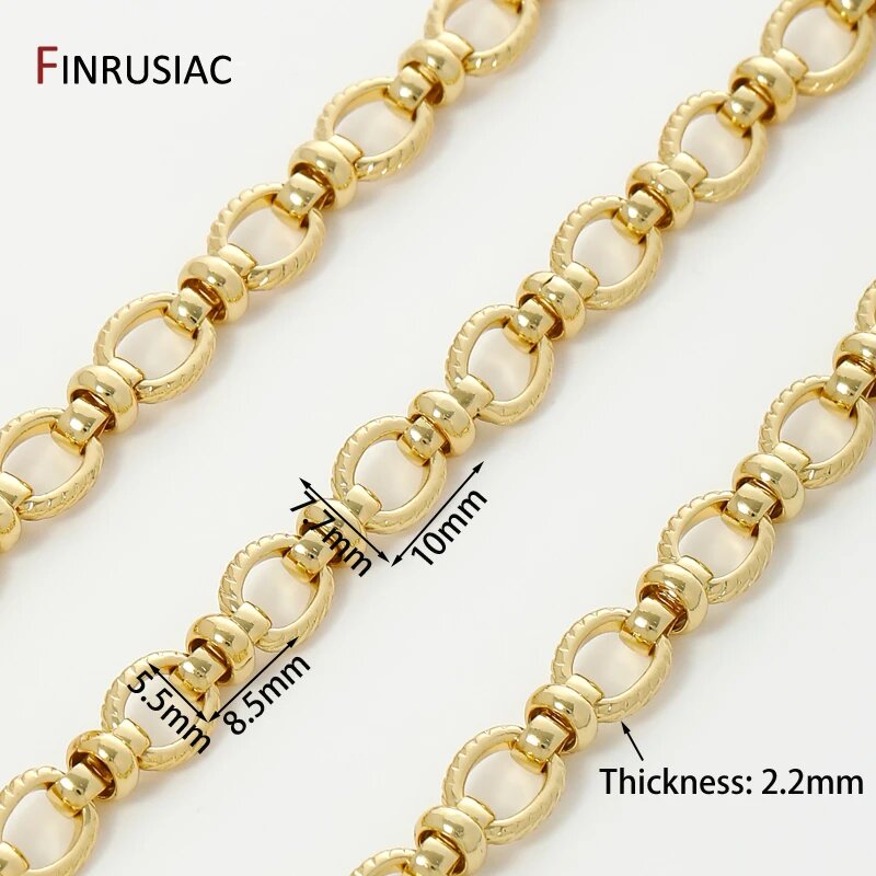 Кубинская цепочка FINRUSIAC, 1 метр, золотое покрытие
