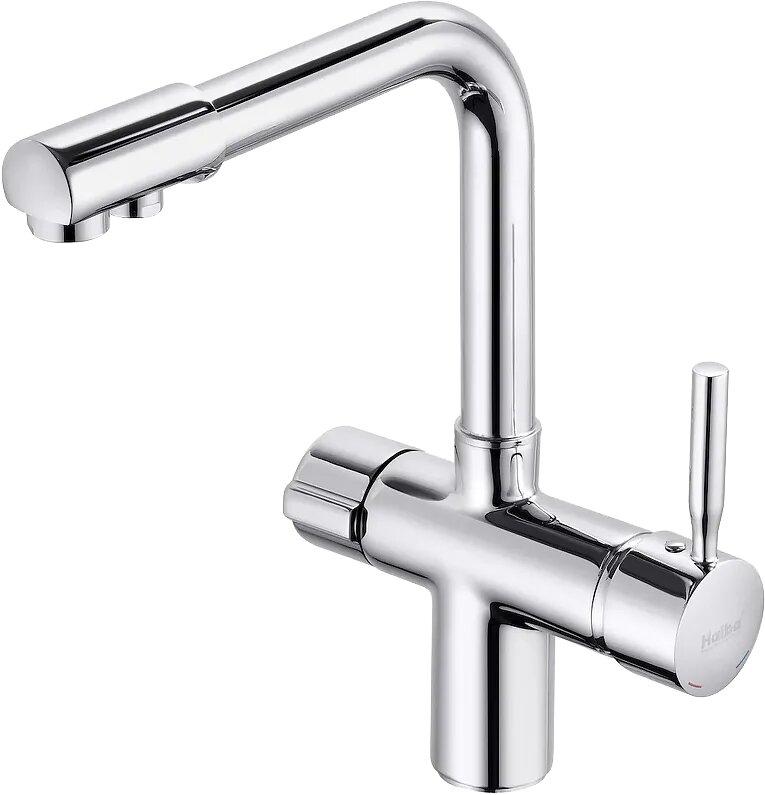 Смеситель для кухни Haiba HB088 HB70088 с краном для питьевой воды, с поворотным изливом, хром, глянцевый, однорычажный, латунный, с керамическим картриджем