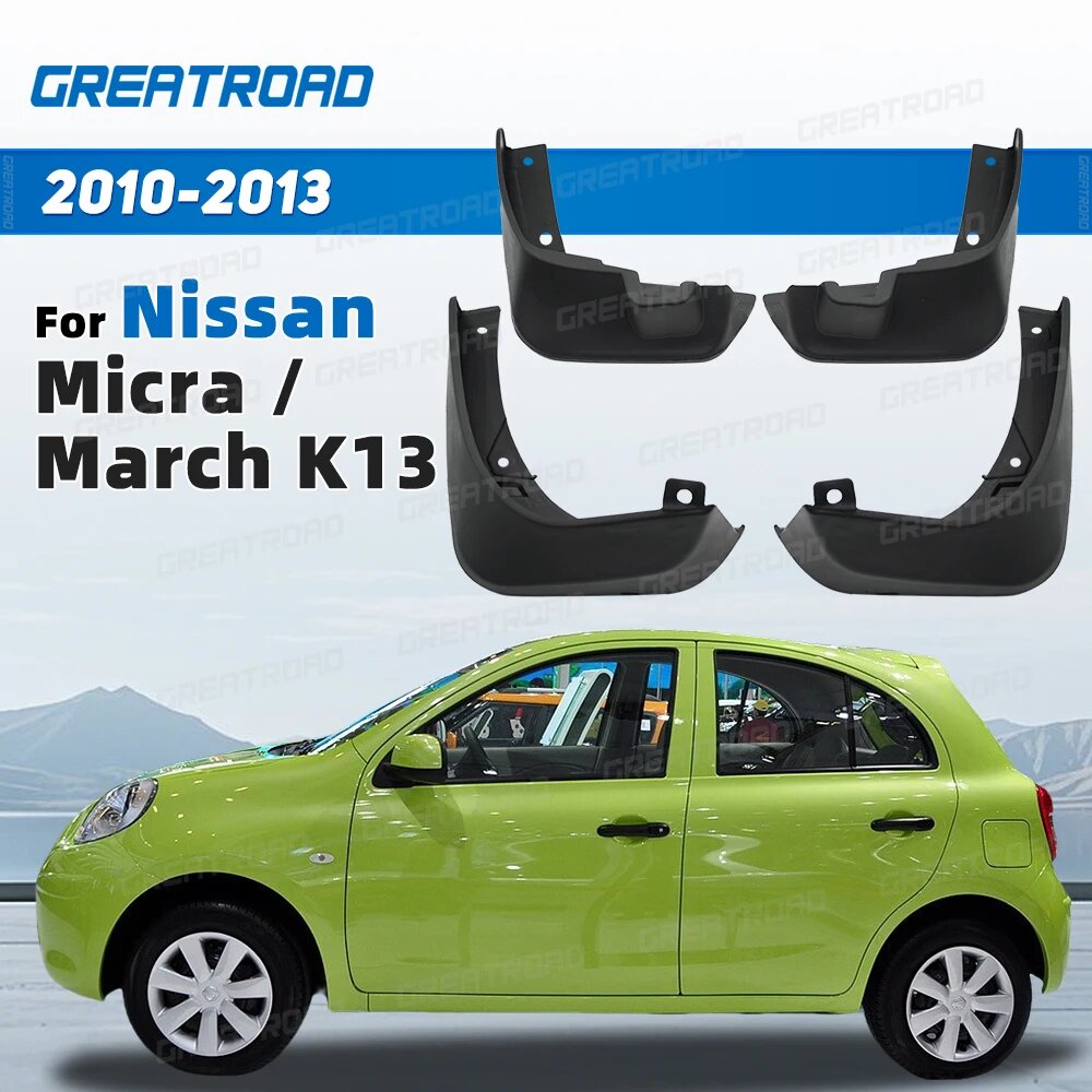 Набор из 4 брызговиков для Nissan Micra/Marge K13 2010-2013 2011 2012, автомобильные брызговики, защита крыльев, простая установка, автоаксессуары
