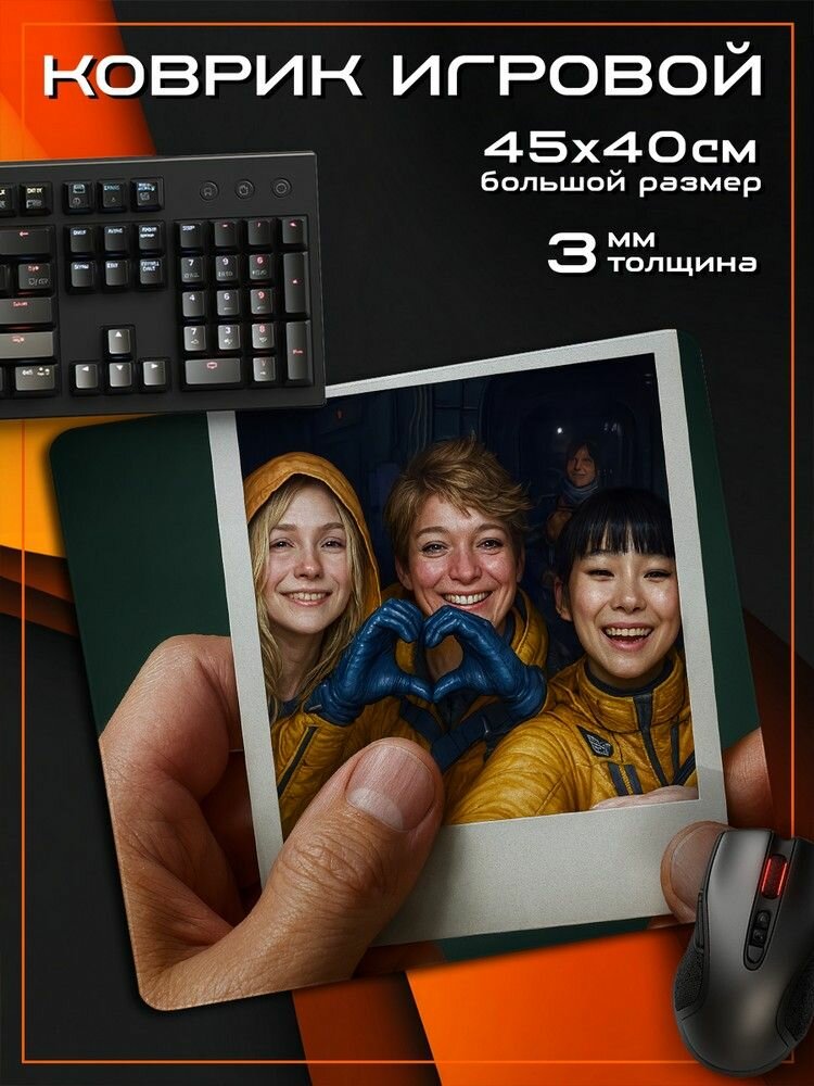 Коврик для мыши 45x40 с принтом Игры Death Stranding (Норман Ридус, Кодзима, PS, Xbox, PC, Switch) - 12511198