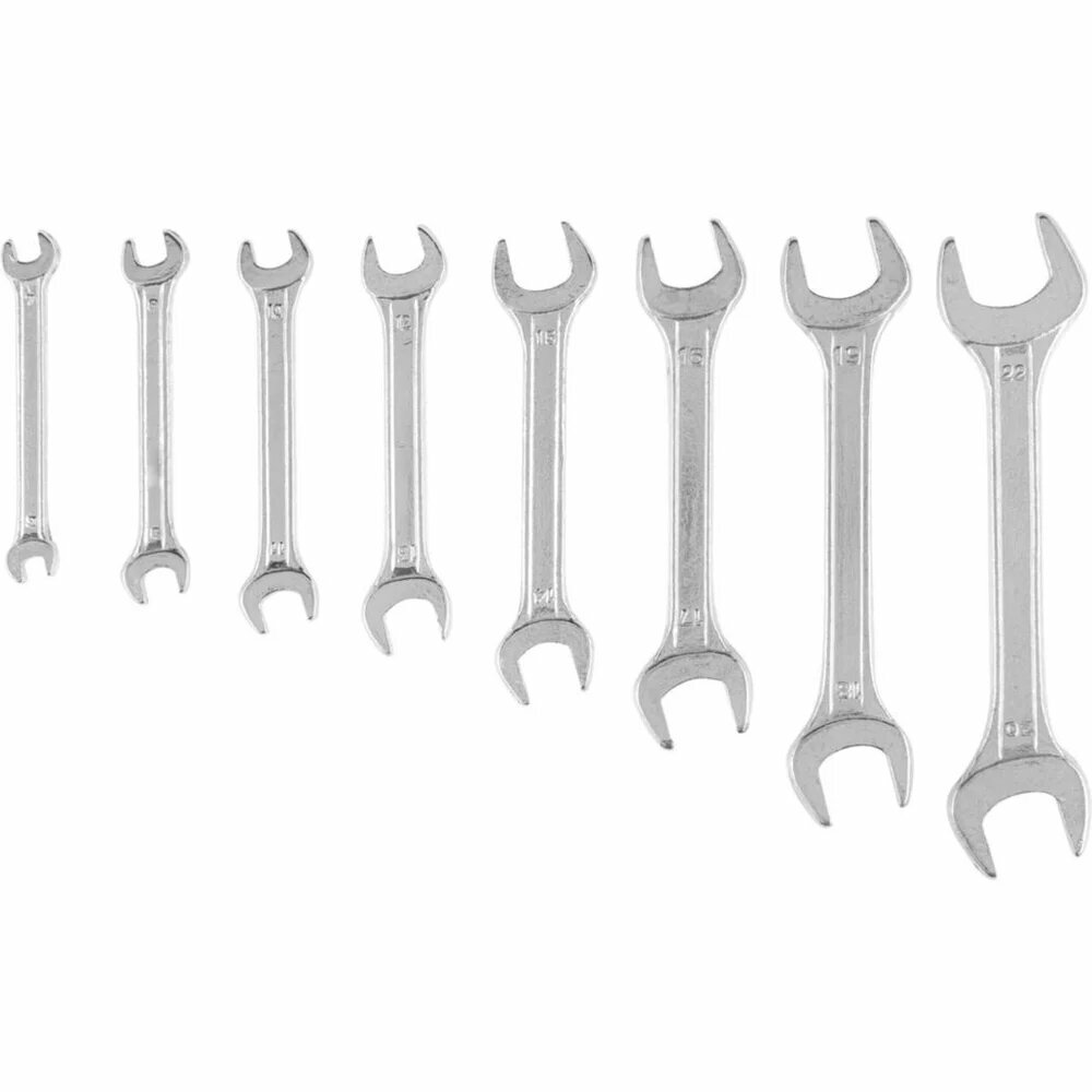 Ключи с открытым зевом 6-22 мм, 8 шт Top Tools 35D256, рожковый набор из CrV сплава, для автосервиса и бытовых работ