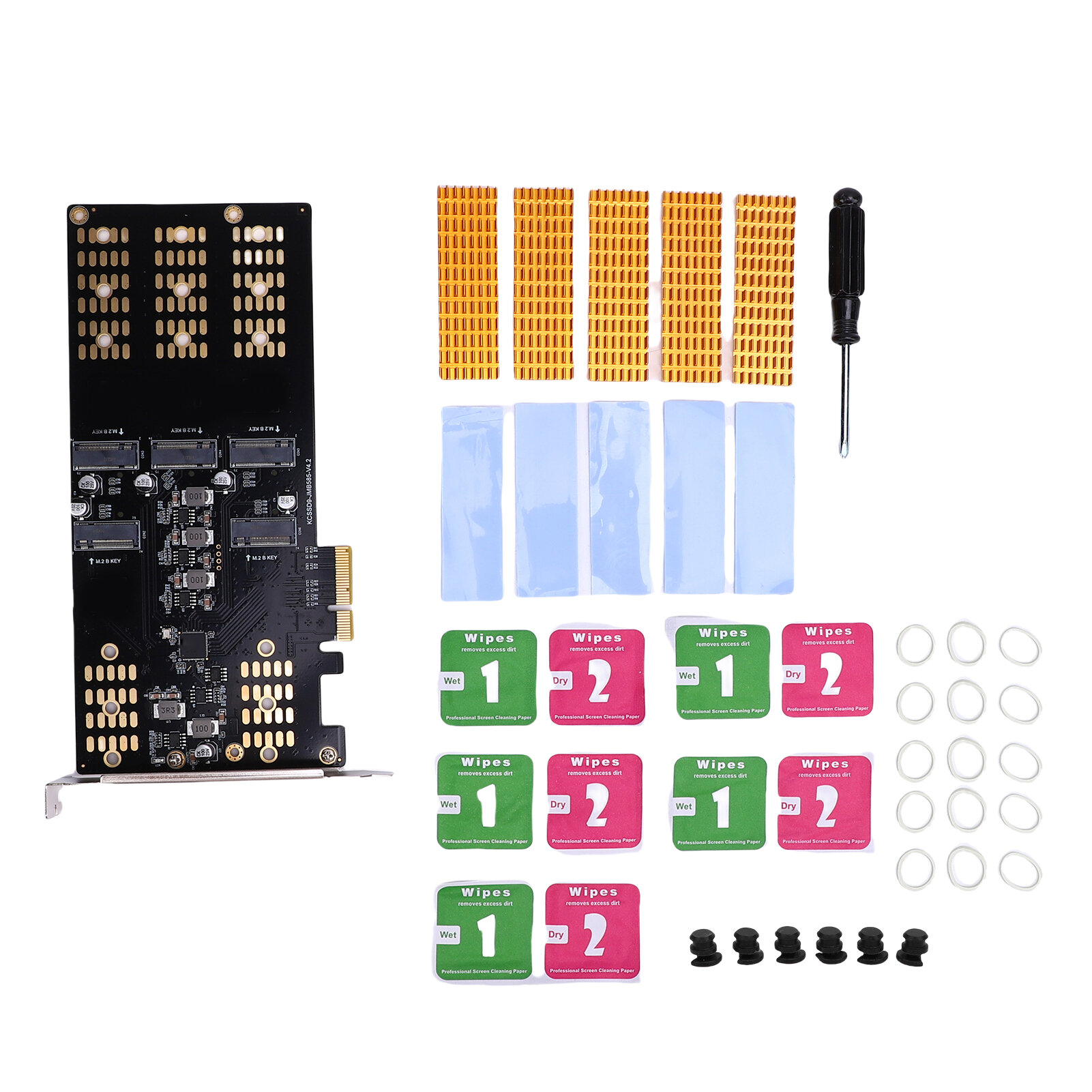 АдаптерM.2PCIeнаSerialATASSD,5-слотоваякартарасширениядляSSD-накопителей2280,2260,2242,2230.