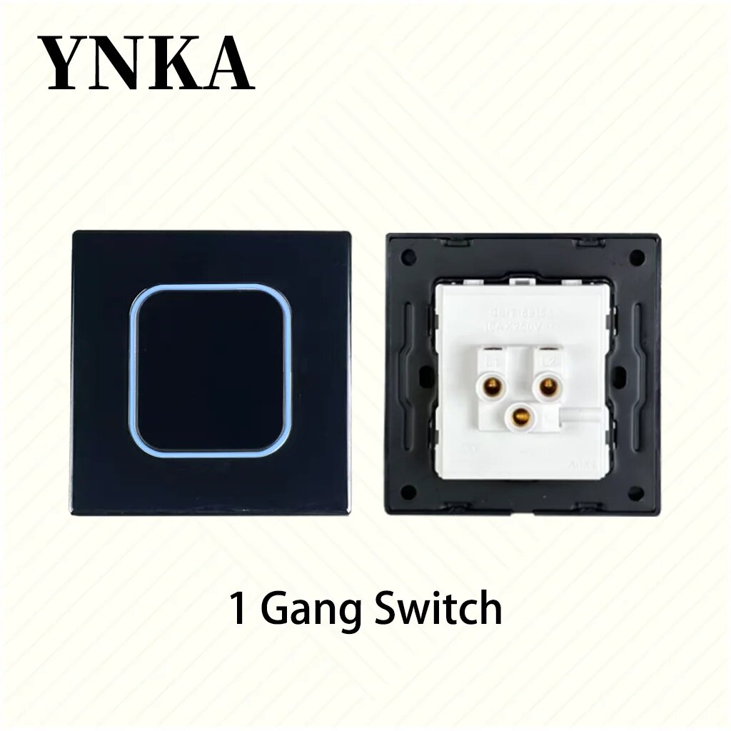 Переключатель света YINKA черный 1 gang 1 way