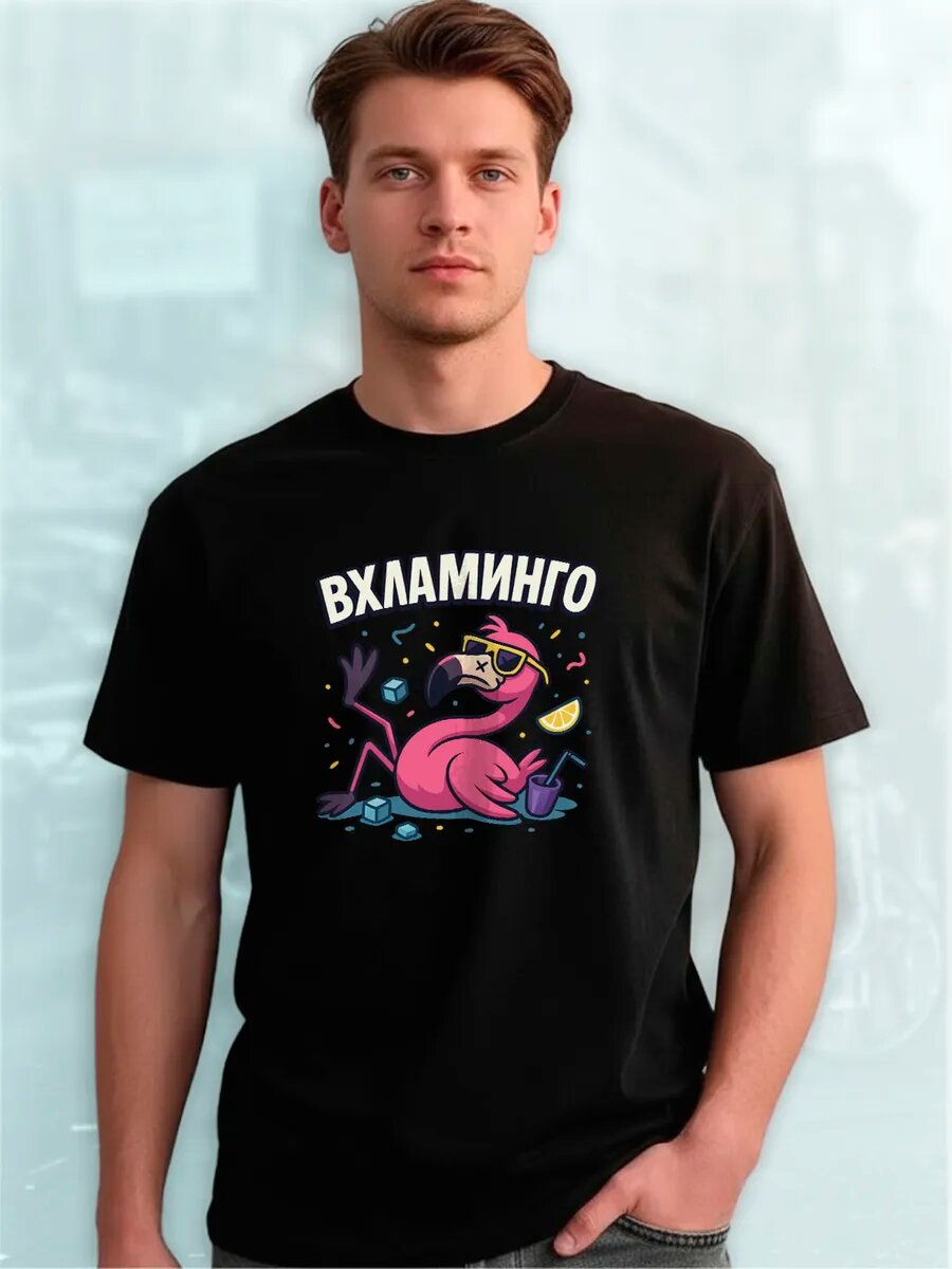 Футболка PRINTSHOT, 1 шт., размер 2XL, черный — фото 1