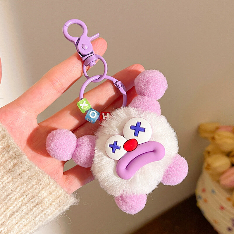 Милый, но очаровательный брелок в виде губ-сосисок с помпоном, креативный, свежий, для пары, лучшего друга, подарочный набор F-4625