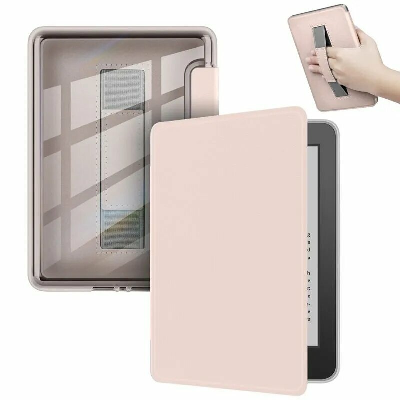 Чехол для Amazon Kindle 2022/2024 6" (11th Gen, 12th Gen), C2V2L3 / RS23CV, прозрачная задняя крышка, Защитный чехол с ремешком для рук