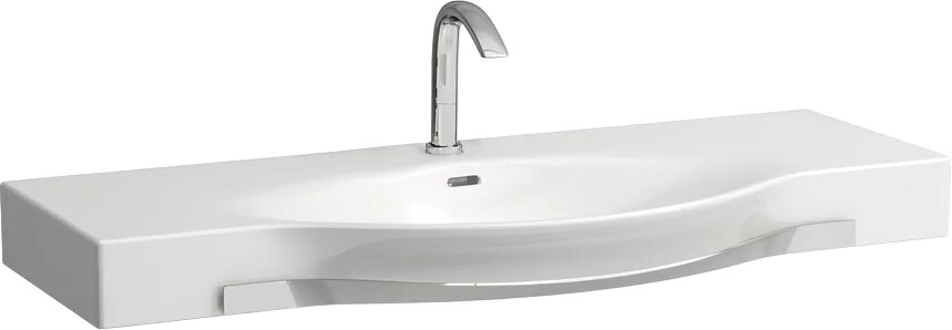 Мебельная раковина Laufen Palace 8.1270.4.000.104.1 120 подвесная, фарфоровая, раковина для ванной, со сливом-переливом, белая, прямоугольная, с полотенцедержателем