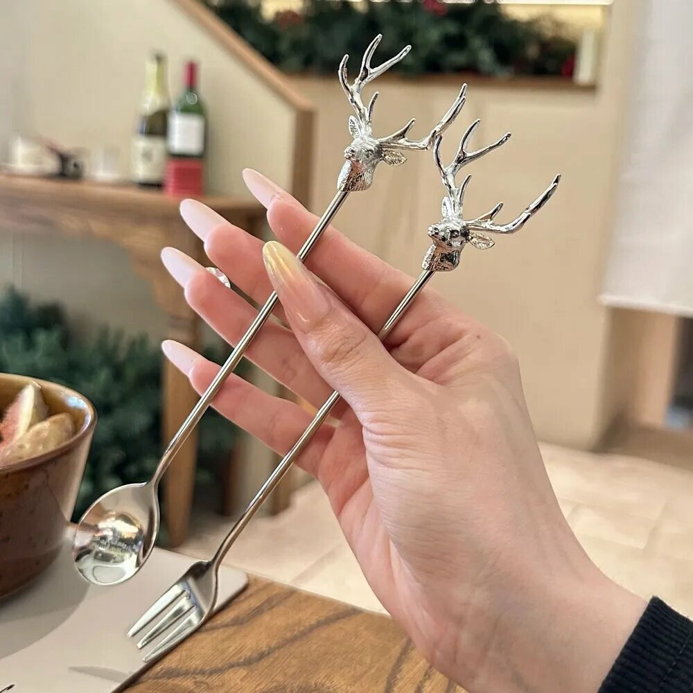 Ложка десертная Arctic deer 2 предм. белый