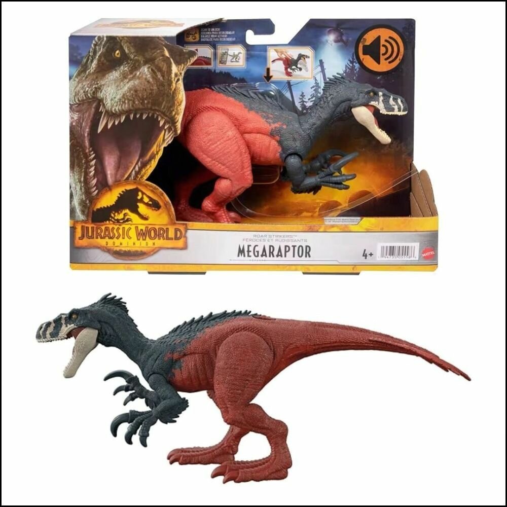 Фигурка Юрский мир динозавр доминион мегораптор Roar Strikers-Megaraptor
