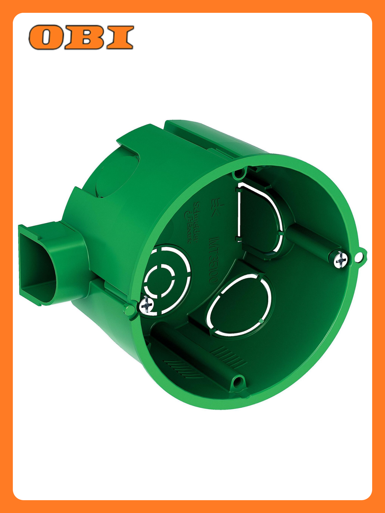 Подрозетник Systeme Electric Multifix, скрытый монтаж, полипропилен, зеленый, 65x45 мм