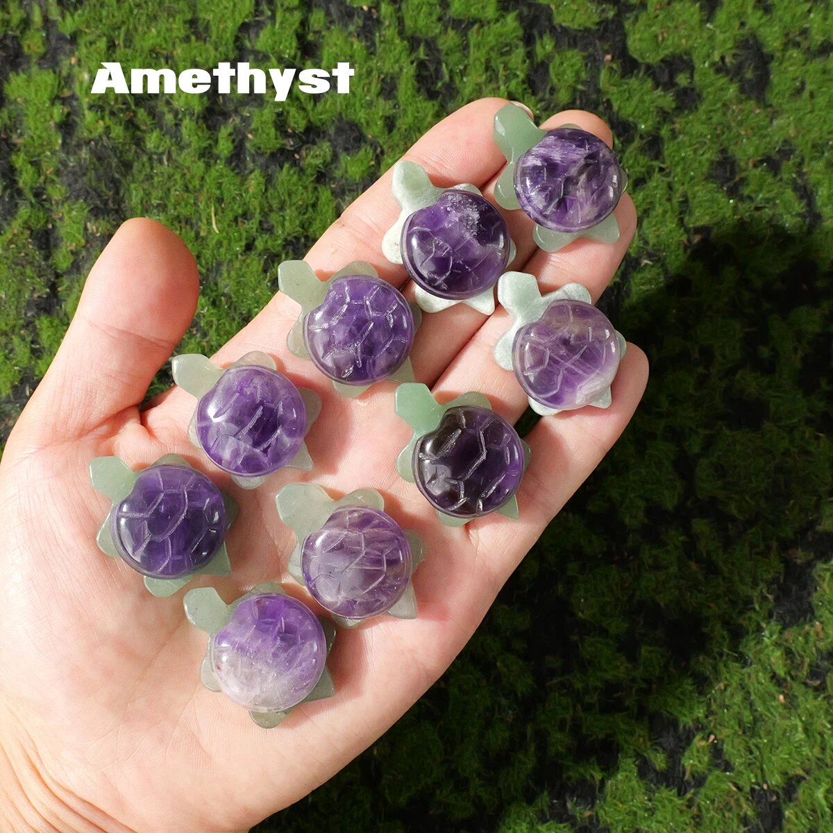 Фиолетовая черепаха из аметиста, хрустальный орнамент