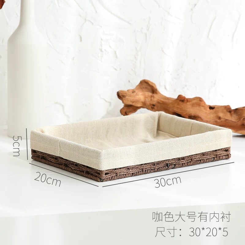 Бежевая коробка для хранения с подкладкой, большого размера 30x20x5см для организации ключей, монет и мелких предметов