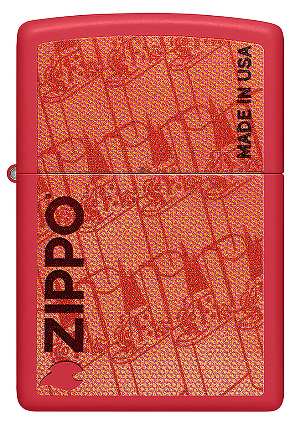 Зажигалка ZIPPO Made in USA Design с покрытием Red Matte, латунь/сталь, красная, 38x13x57 мм (не заправленная)