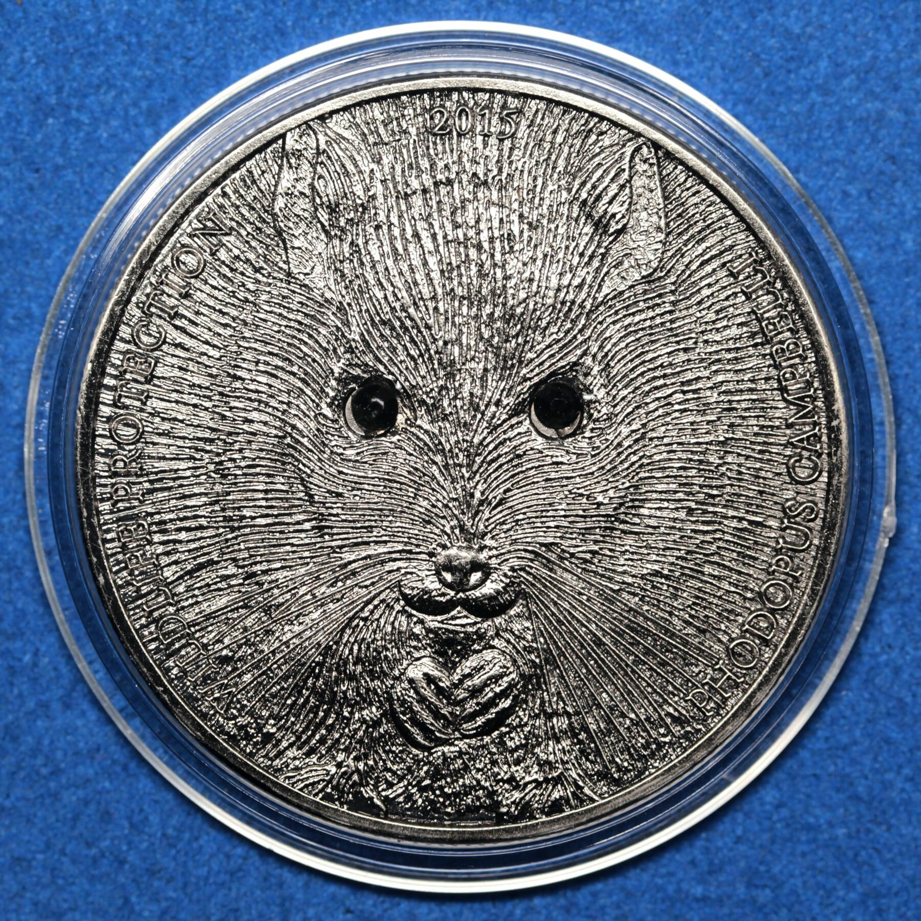 Монета 500 тугриков 2015 Хомяк Монголия Фауна Цветные глаза. Копия монеты