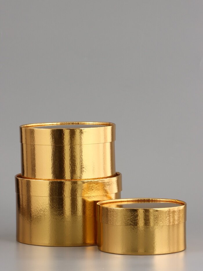 Набор подарочных коробок 3 в 1, завальцованные, золотой, 20×12 - 18×10 - 16×8 см