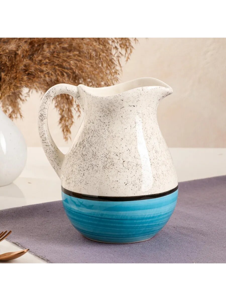 Кувшин "Персия", керамика, синий, 1.5 л, Иран