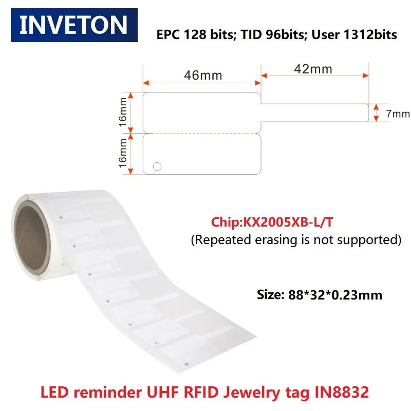 UHF RFID LED Jewelry Tag IN8832