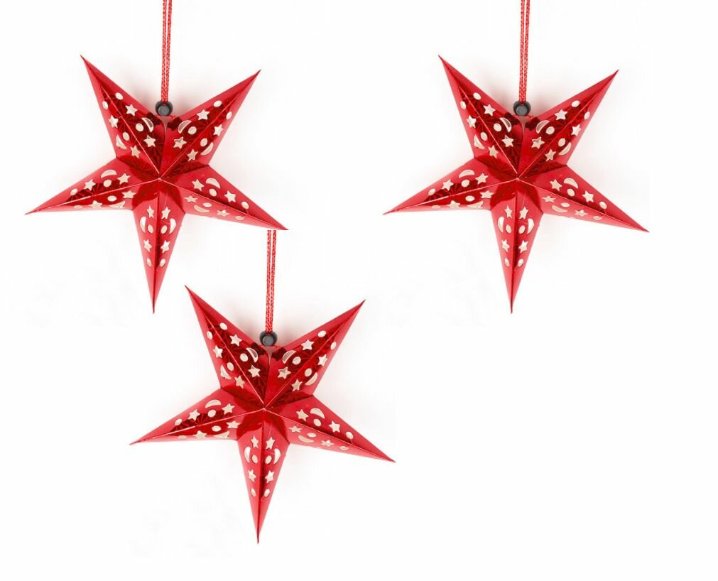 Украшение для фотозоны - три красные звезды малые