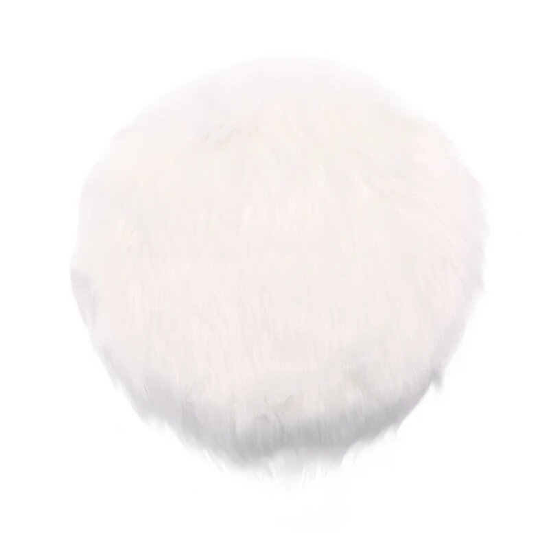 Мягкий круглый шерстяной ковер 40*40 см Белый, White 2