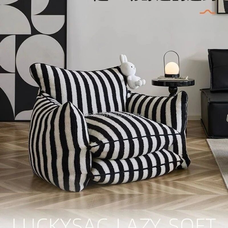 Креативный простой полосатый стиль, ленивый диван, домашнее кресло-мешок с татами, кресло-мешок, диван Cama, гигантский гигантский мешок-погремушка Muebles Черный, Style-2