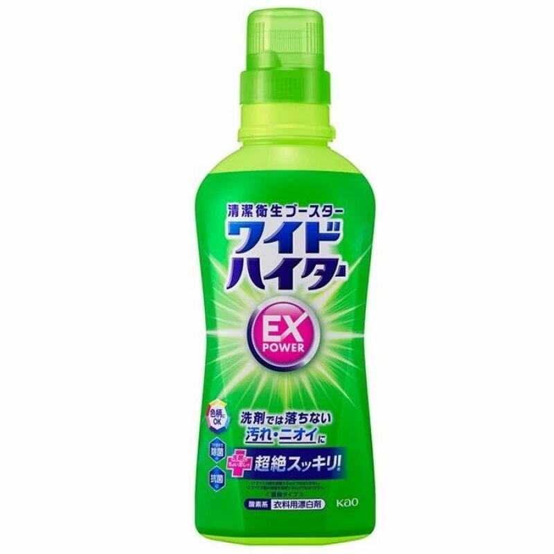KAO Wide Haiter EX Power Жидкий концентрированный кислородный отбеливатель для цветного белья, с антибактериальным эффектом, с освежающим цветочным ароматом, 560мл