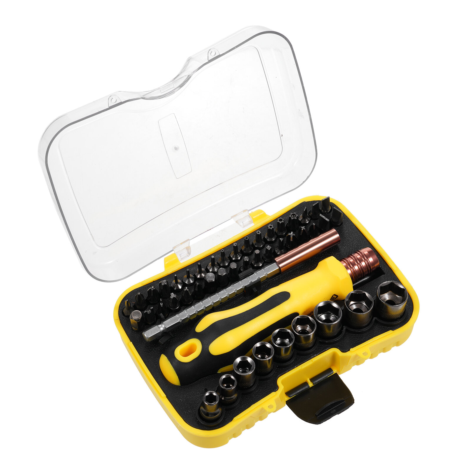 Набор инструментов для отверток Socket Wrench Screwdriver Set из материала CRV+ABS с длиной штанги-расширения 125mm, размером ручки 135*35mm, весом ручки 66g, размером упаковки 15.4*10.3*4.2cm, весом упаковки 532g, включая 1 ручку отвертки, 1