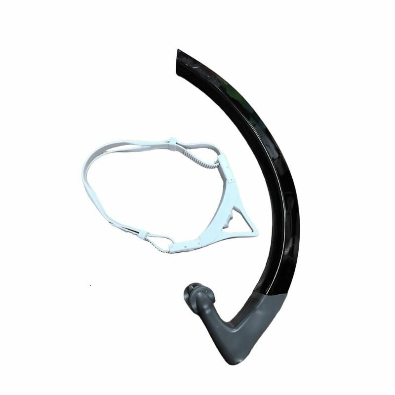 Тренировочная трубка для плавания с фронтальным дыханием, простая в использовании, Черный и серый - Взрослая модель