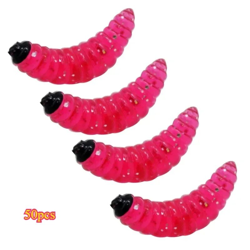 50/100 шт, рыболовная приманка, реалистичная червь, личинка, гриб, хлеб, жучок, искусственная мягкая приманка, приманки для дождевых червей, запах, добавка для креветок, окунь, карп
