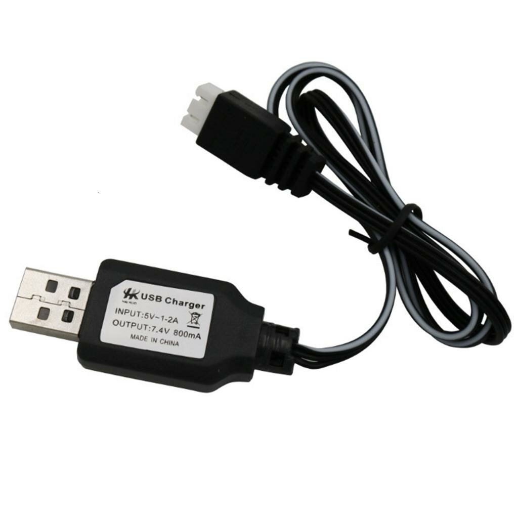 USB-кабель для зарядки Li-ion аккумуляторов 7.4V, Черный