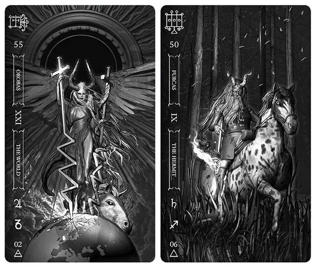 Карты Таро Goetia Tarot in Darkness 78 карт Таро для гадания Авторская колода Fabio Listrani — фото 1