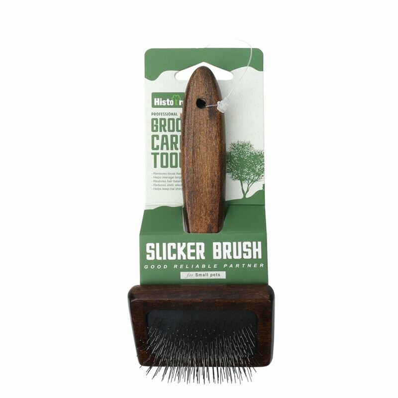 Массажная расческа-пуходерка из натурального дерева для собак и кошек