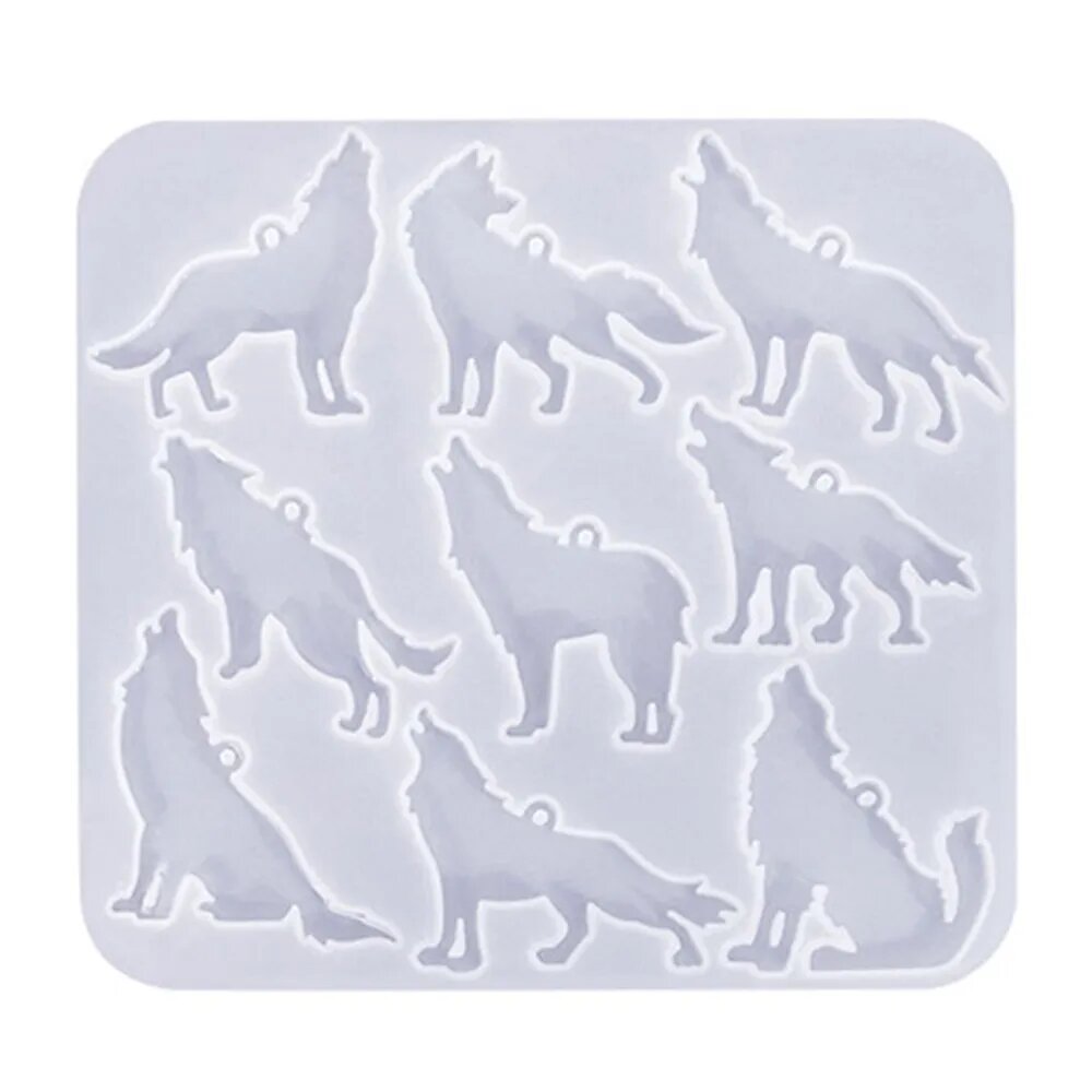 Силиконовая форма для сережек в виде животных-Волк 1