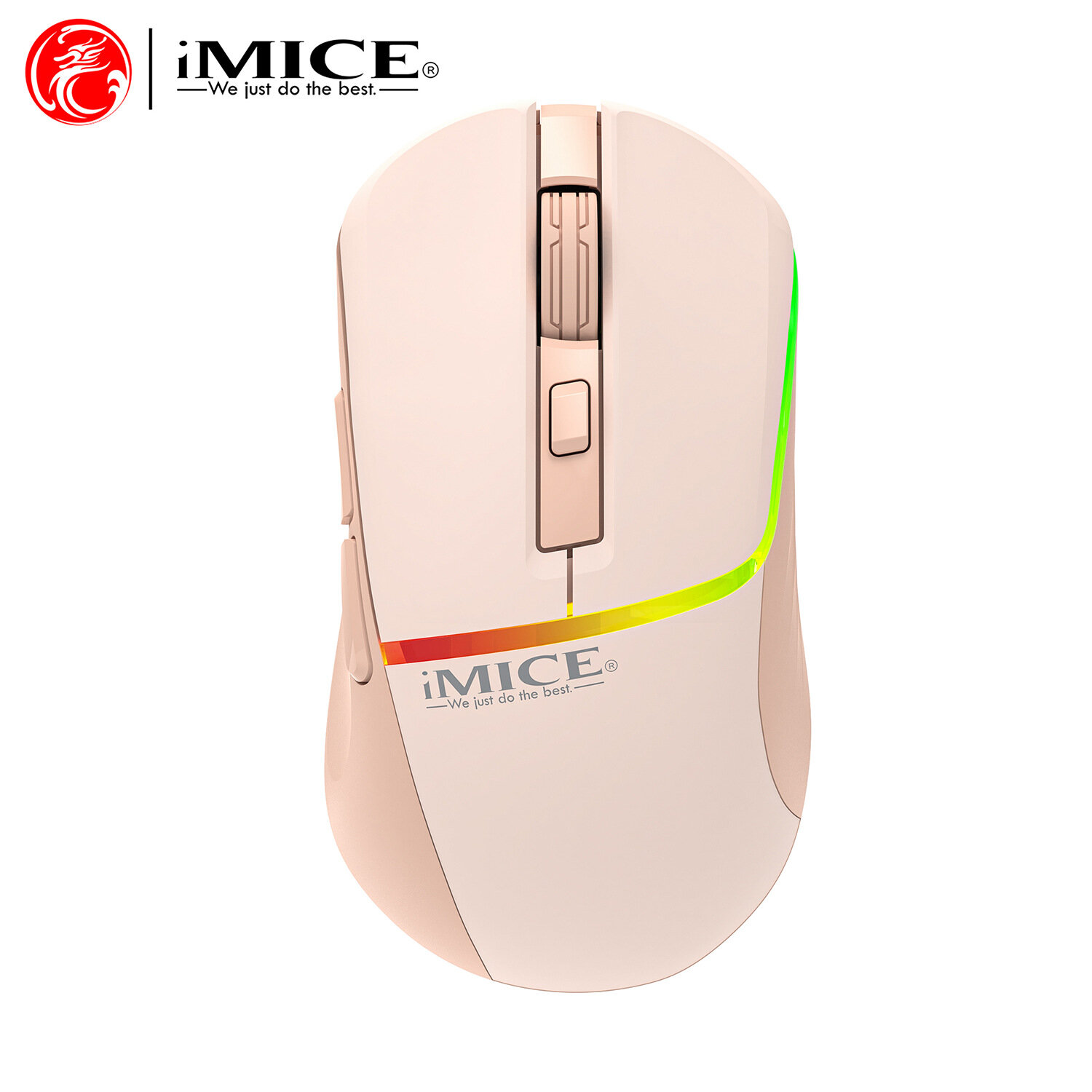 IMICE G902 Перезаряжаемая игровая мышь 2 режима Розовая