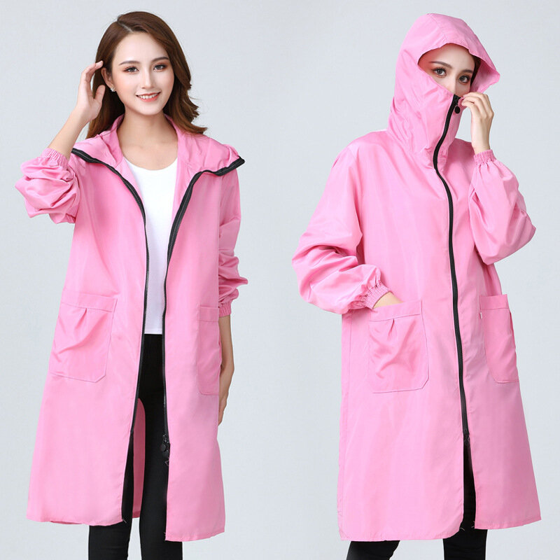 Удлиненный фартук для взрослых, рабочая одежда для дома и кухни, водонепроницаемый, маслостойкий, длинный рукав, модный фартук для женщин на весну и осень