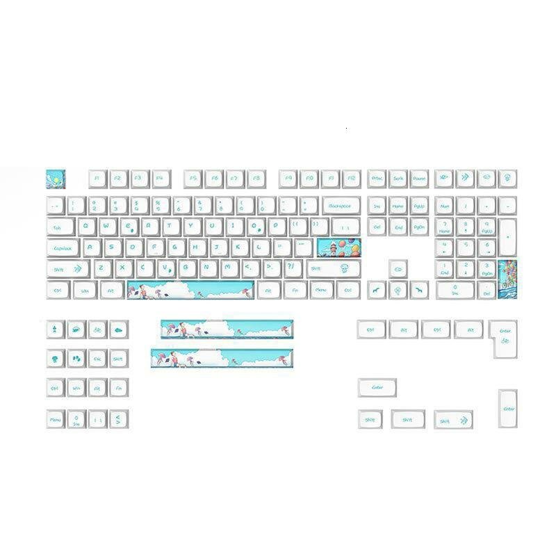 130 клавиш XDA PBT клавиатурные колпачки, Море облаков