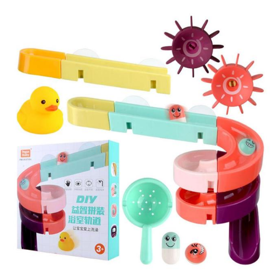 24 Детский купальник сборка трек воды колесо слайд душ вода забавные упражнения ребенка руки распознавания ванной игрушки (красочные)