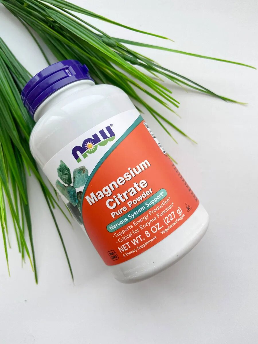 Магний Now Foods Magnesium Citrate Pure Powder, без вкуса, порошок, 227г